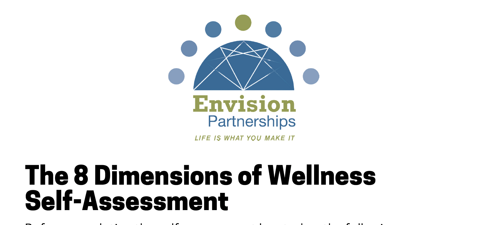 The 8 Dimensions of Wellness Self-Assessment – Union County Fatherhood ...